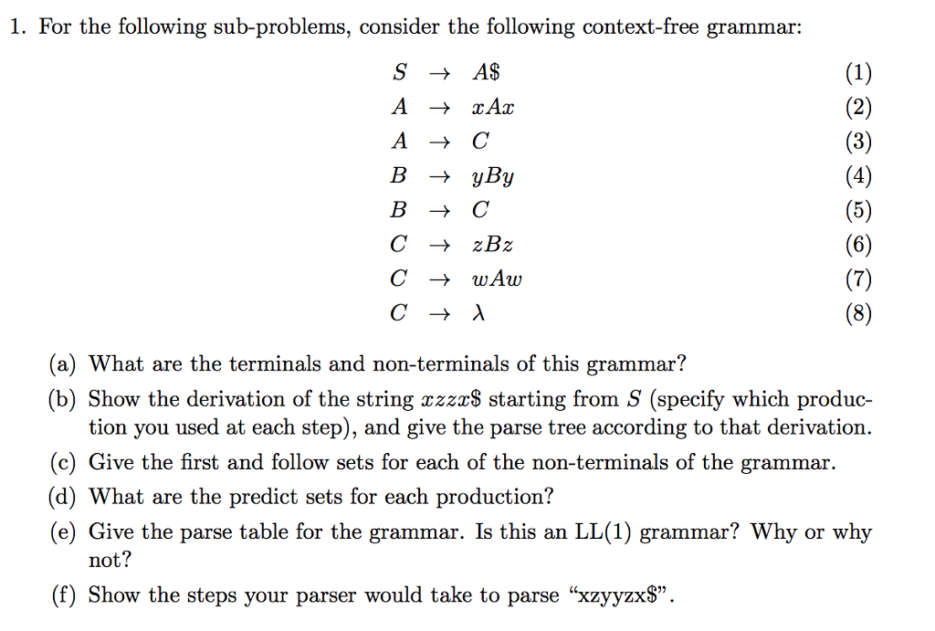 Solved 1. For the following sub-problems, consider the | Chegg.com Solved 1. For the following sub-problems, consider the | Chegg.com