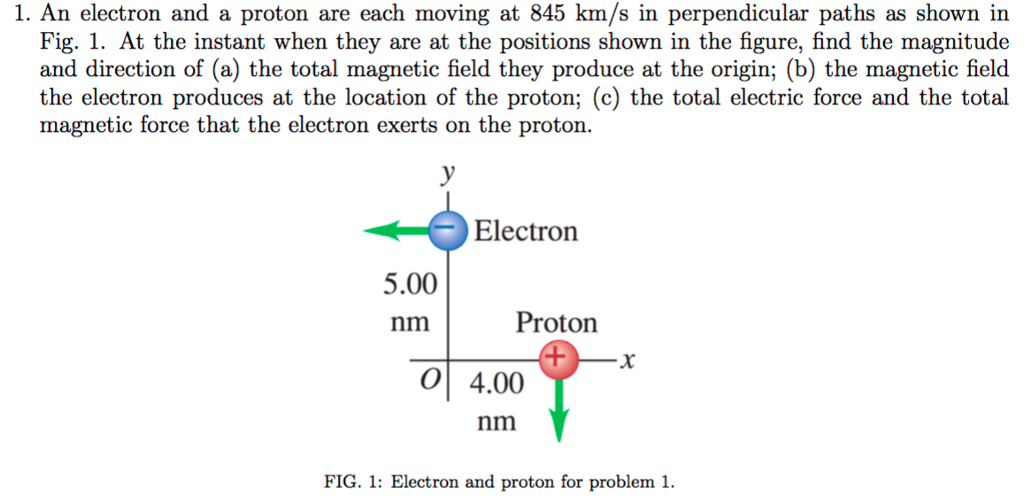 Solved An electron and a proton are each moving at 845 km/s | Chegg.com
