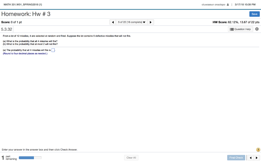 Statistics And Probability Archive | March 17, 2018 | Chegg.com