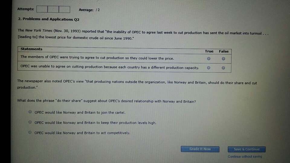Solved Attempts: 2. Problems and Applications Q2 The New | Chegg.com