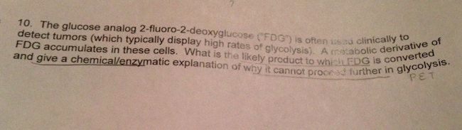 Solved The glucose analog 2-fluoro-2-deoxyglucose ("FDG") is | Chegg.com