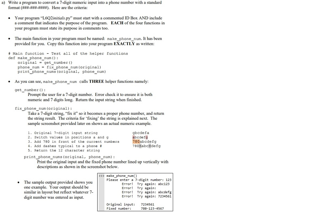 Solved 2 Write A Program To Convert A 7 Digit Numeric Input 5055