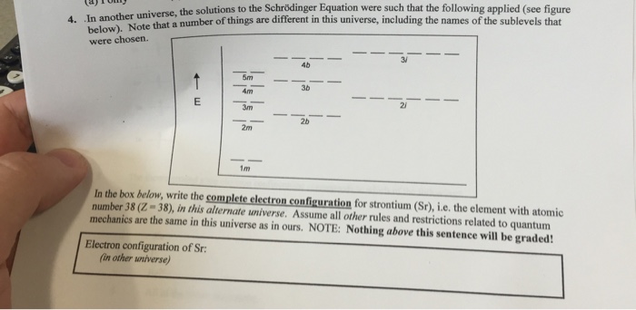 Solved In another universe, the solutions to the Schrodinger | Chegg.com