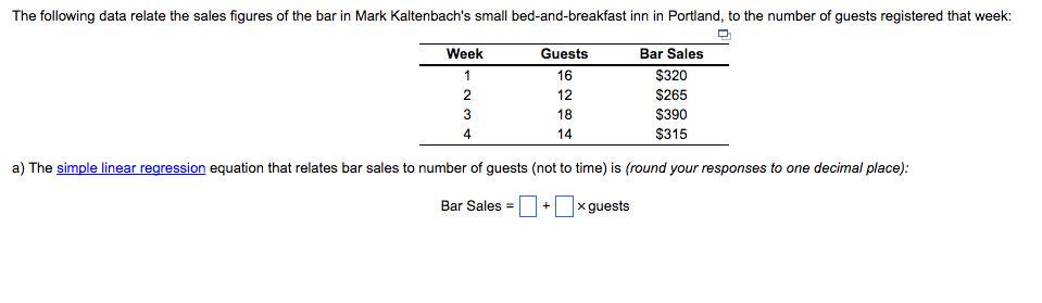 Solved The following data relate the sales figures of the | Chegg.com