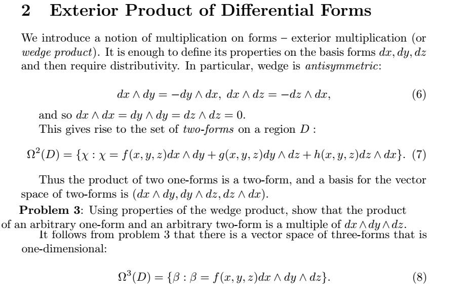Solved Exterior Product of Differential Forms We introduce a | Chegg.com