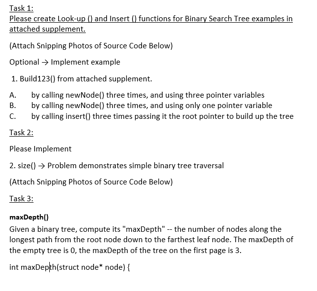Solved Task 1 Please Create Look Up And Insert Functions 4568