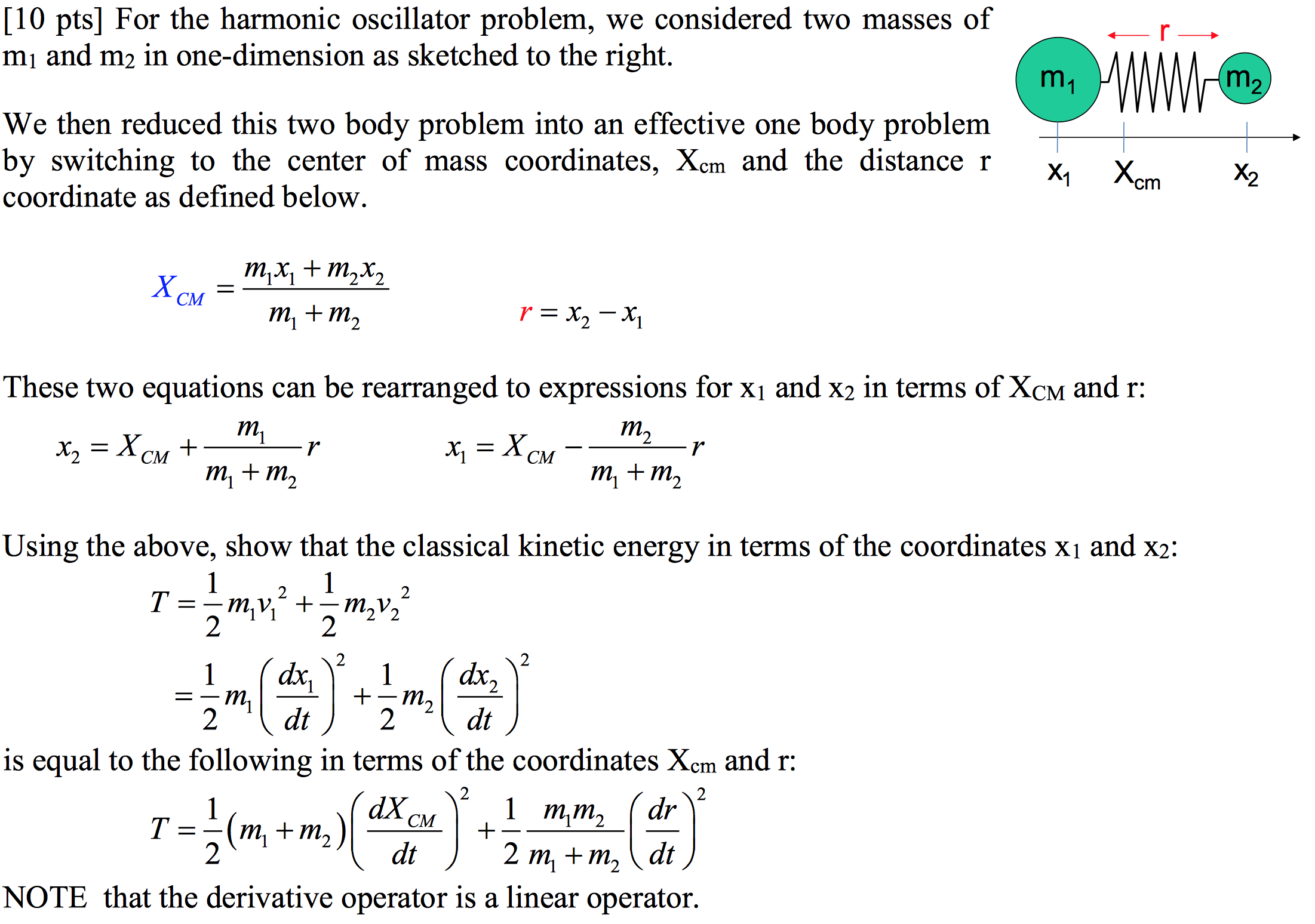 Solved For the harmonic oscillator problem, we considered | Chegg.com