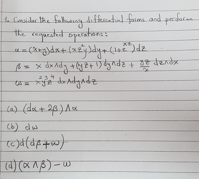Solved Find wedge products and perform the requested | Chegg.com