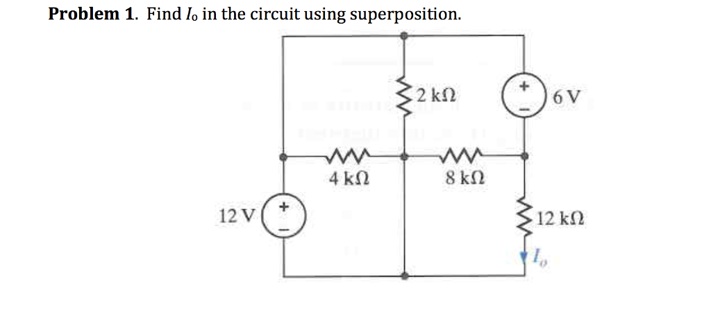 Solved Find I_o in the circuit using superposition. | Chegg.com