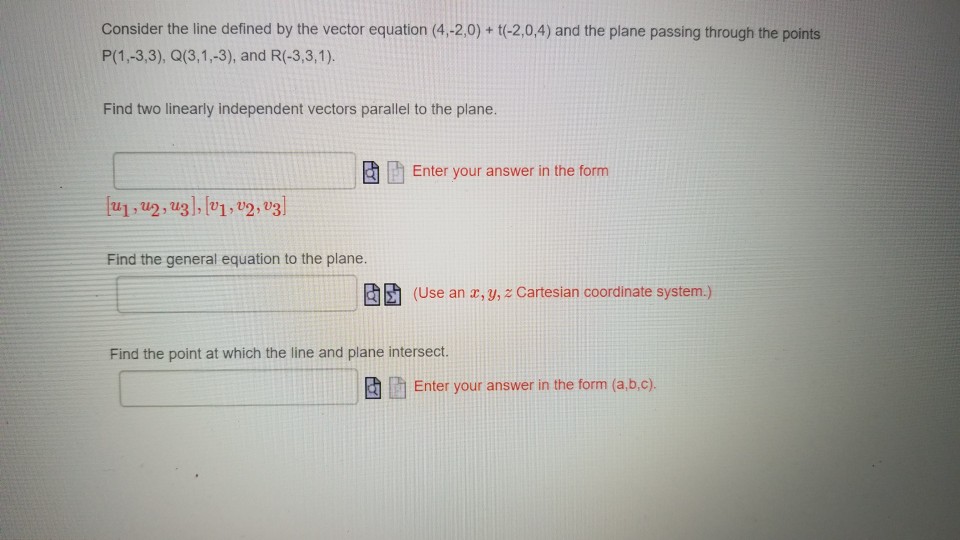 Solved Consider the line defined by the vector equation | Chegg.com