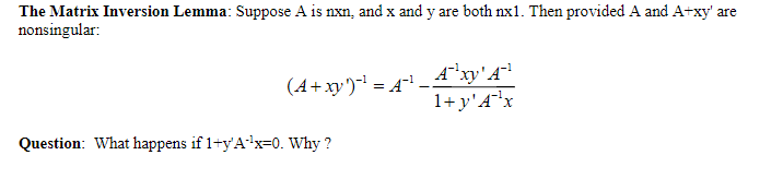 Solved Prove The Matrix Inversion Lemma From Section 6 Of