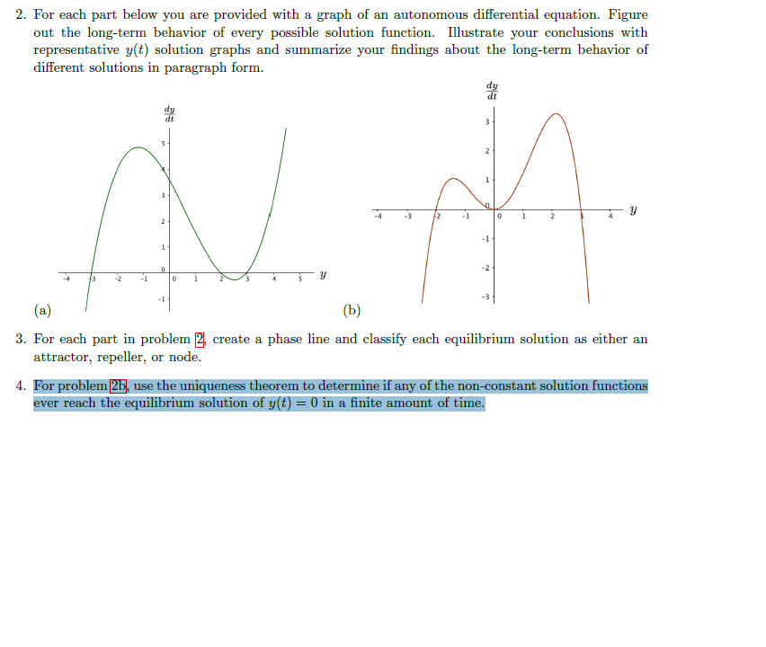 2. For each part below you are provided with a graph | Chegg.com