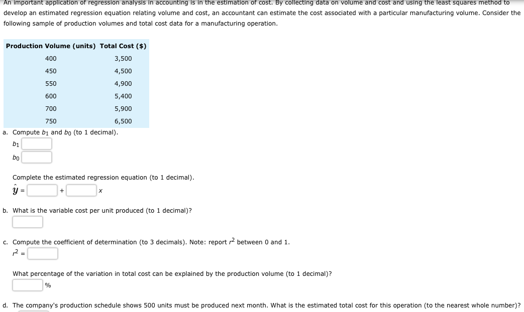 Solved An Important Application Of Regression Analysis In