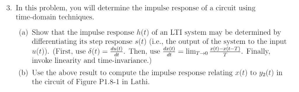 Solved In this problem, you will determine the impulse | Chegg.com