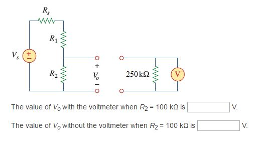 Solved A voltmeter is used to measure Vo in the given | Chegg.com