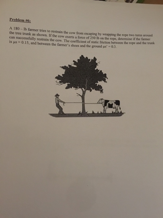 Solved A 180 - lb farmer tries to restrain the cow from | Chegg.com