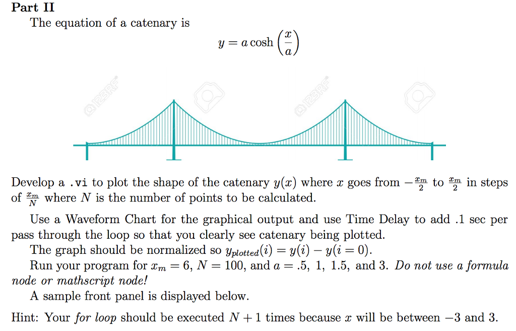 The equation of a catenary is y = a cos (x/a) | Chegg.com