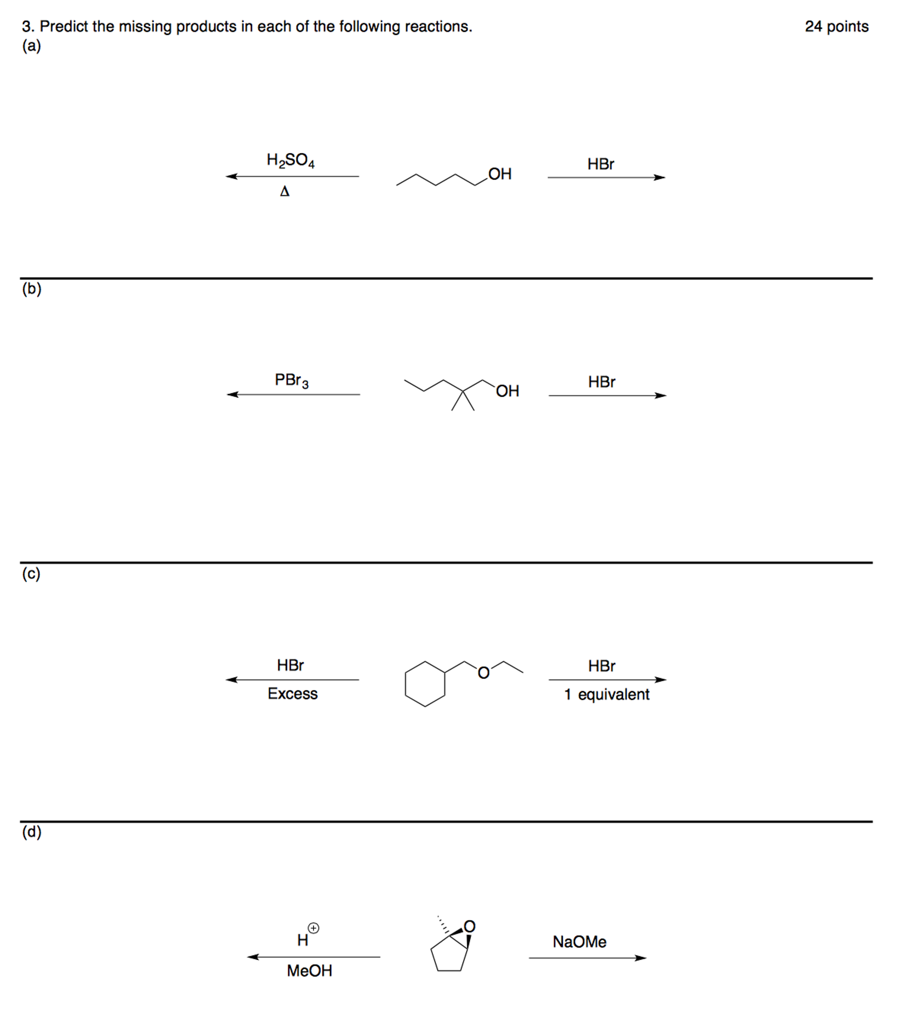 Solved Predict the missing products in each of the following | Chegg.com