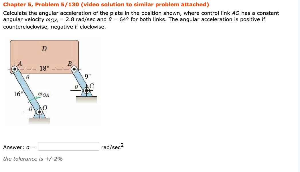Solved Calculate the angular acceleration of the plate in | Chegg.com