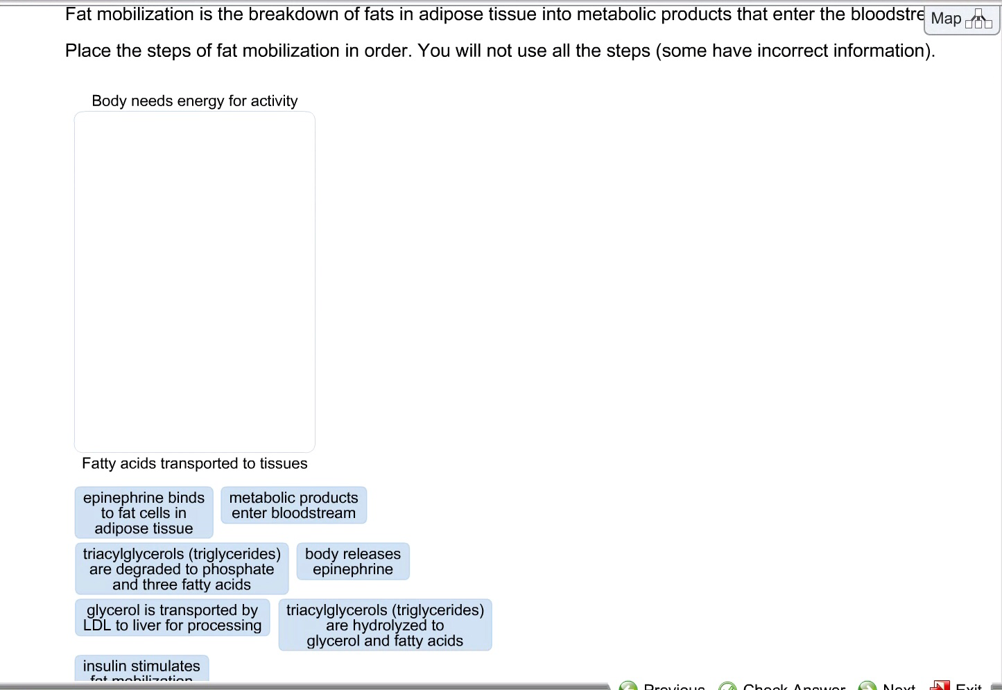 Solved Fat mobilization is the breakdown of fats in adipose | Chegg.com