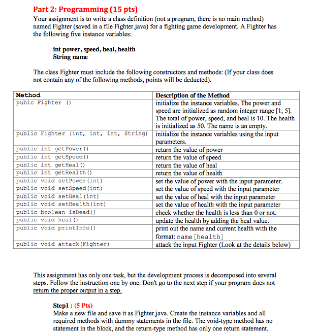 Your assignment is to write a class definition (not a | Chegg.com