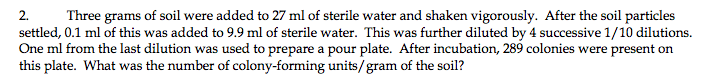 Solved Dilution questions Hi, I need help solving these | Chegg.com