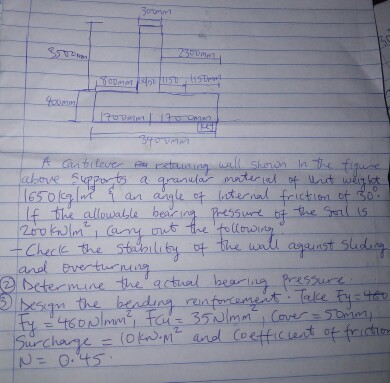e an angle internal If the allowable bearing and | Chegg.com