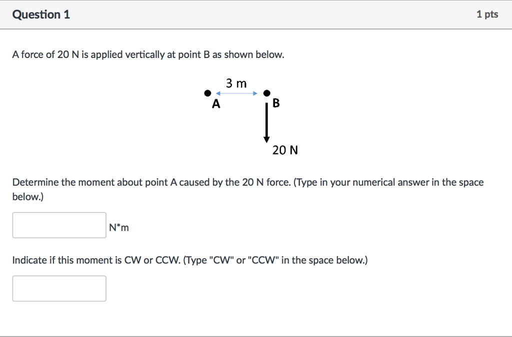 Solved A force of 20 N is applied vertically at point B as | Chegg.com