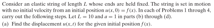 Solved Consider an elastic string of length L whose ends are | Chegg.com