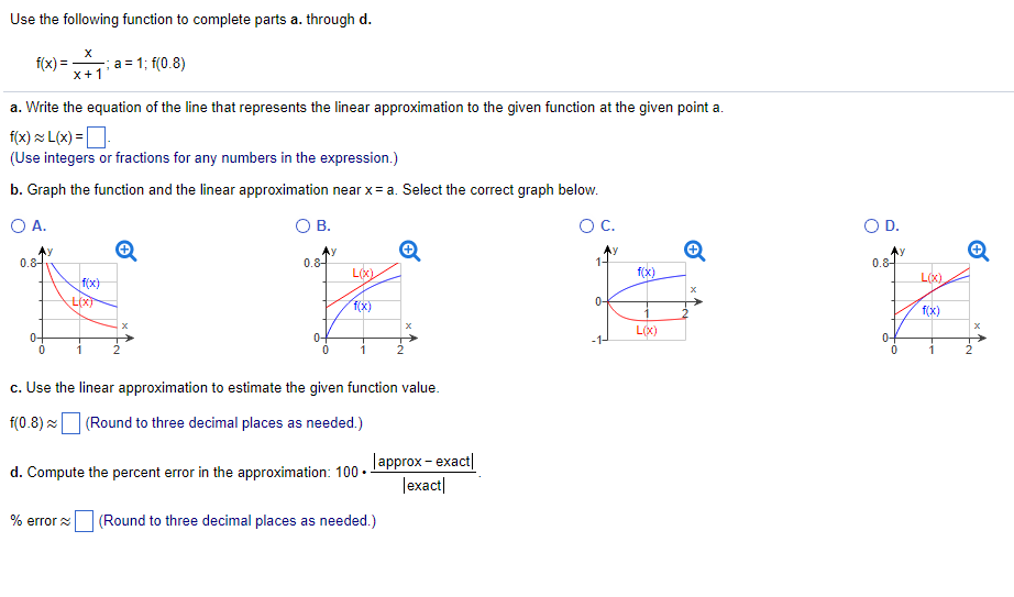 Solved Use the following function to complete parts a. | Chegg.com