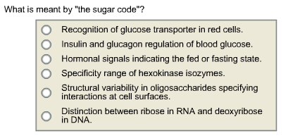 Solved What is meant by "the sugar code"? Recognition of | Chegg.com