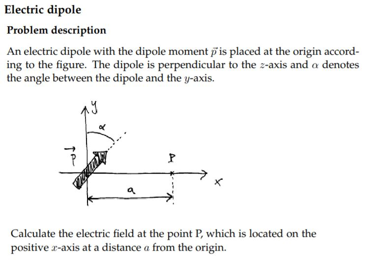 Solved An electric dipole with the dipole moment p | Chegg.com