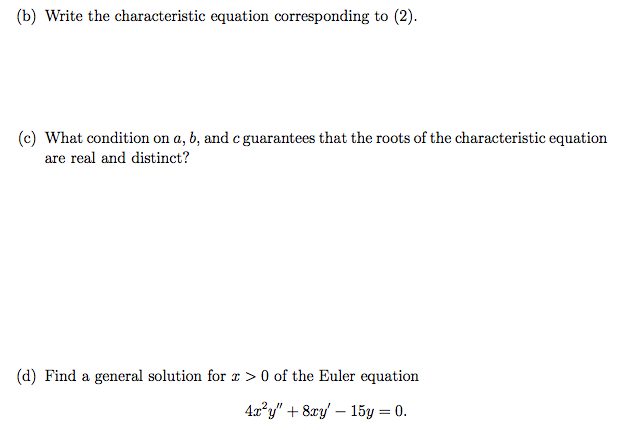 Solved 2. (5 points) Euler equation. A second-order Euler | Chegg.com Solved 2. (5 points) Euler equation. A second-order Euler | Chegg.com