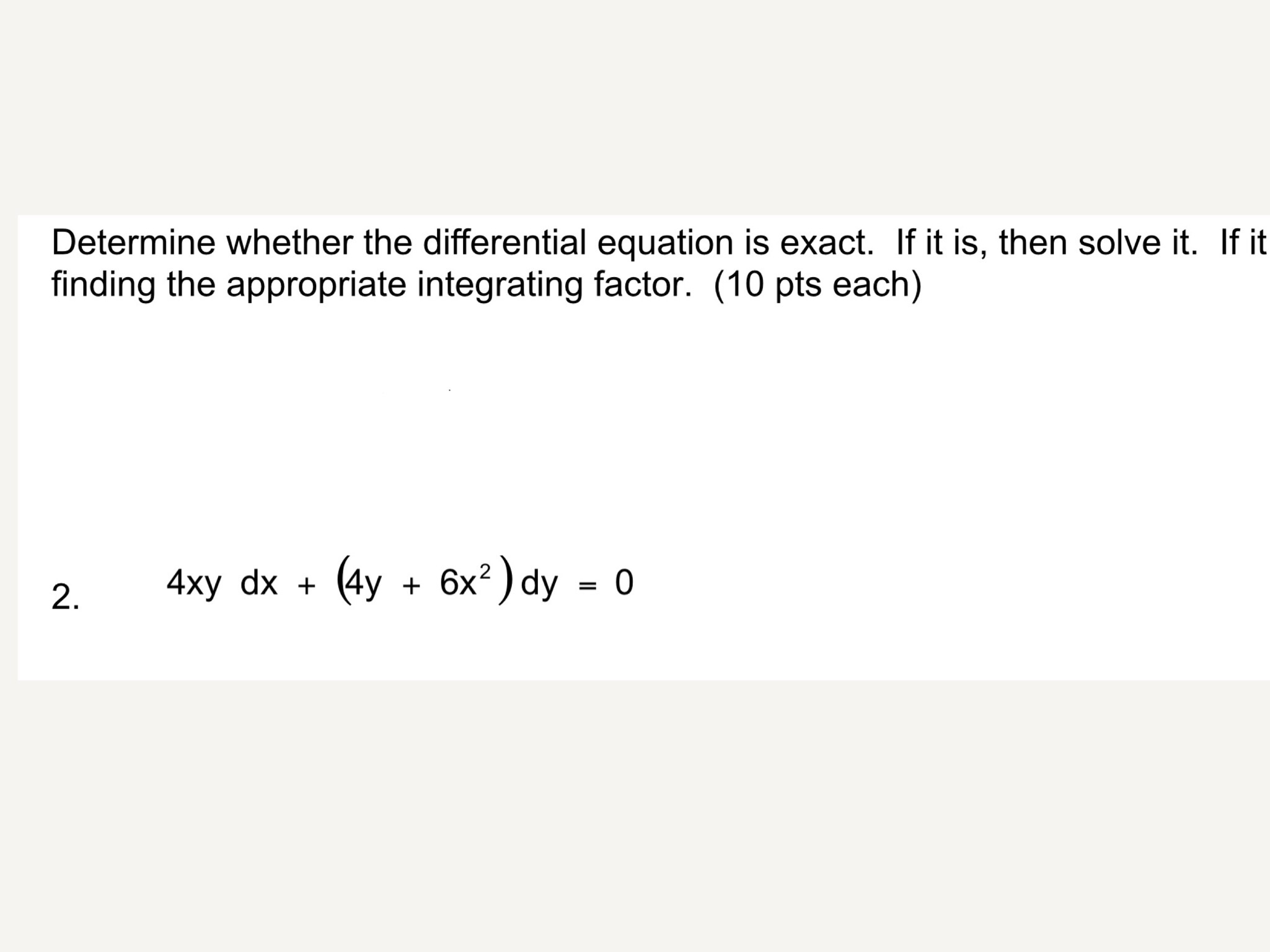 Solved Determine whether the differential equation is exact. | Chegg.com