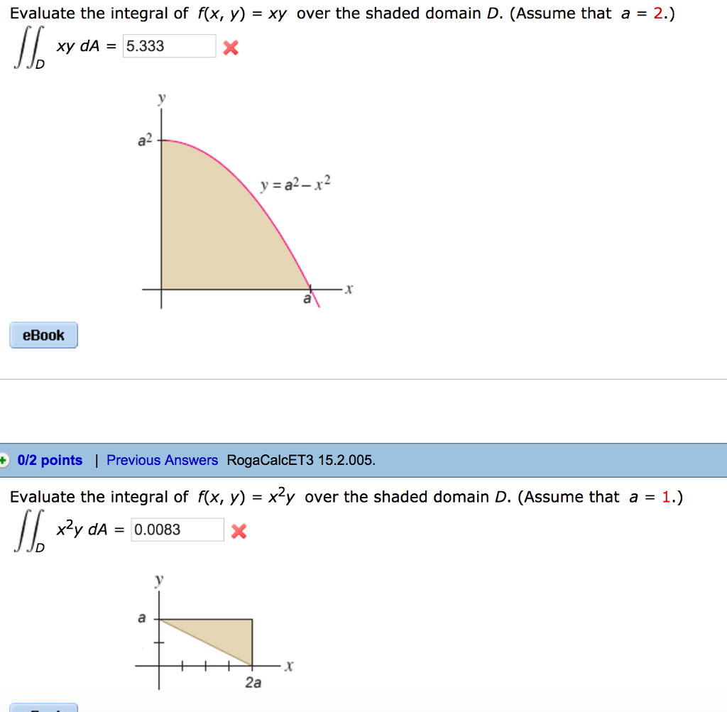 Solved Evaluate the integral of f(x, y) = xy over the shaded | Chegg.com