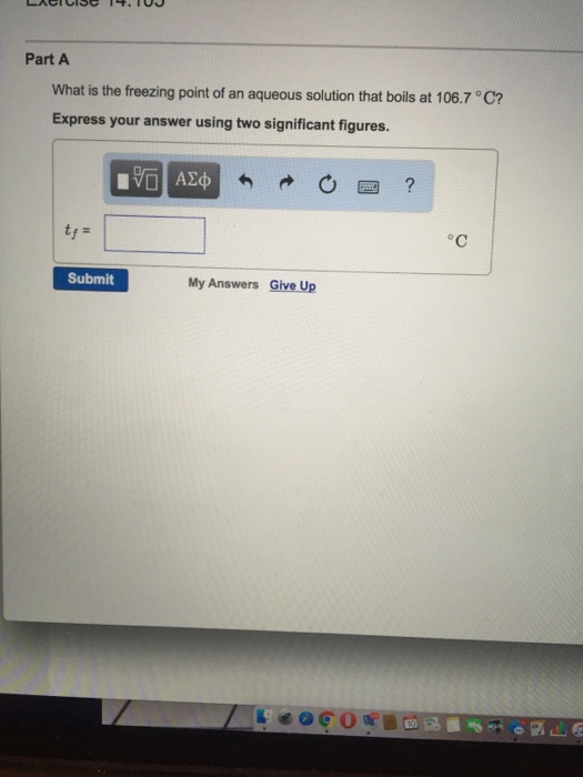 Solved What is the freezing point of an aqueous solution | Chegg.com