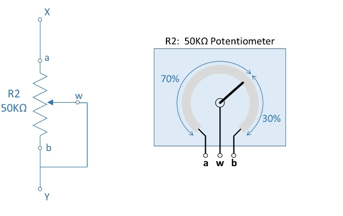 Solved a potentiometer is configured as a variable | Chegg.com