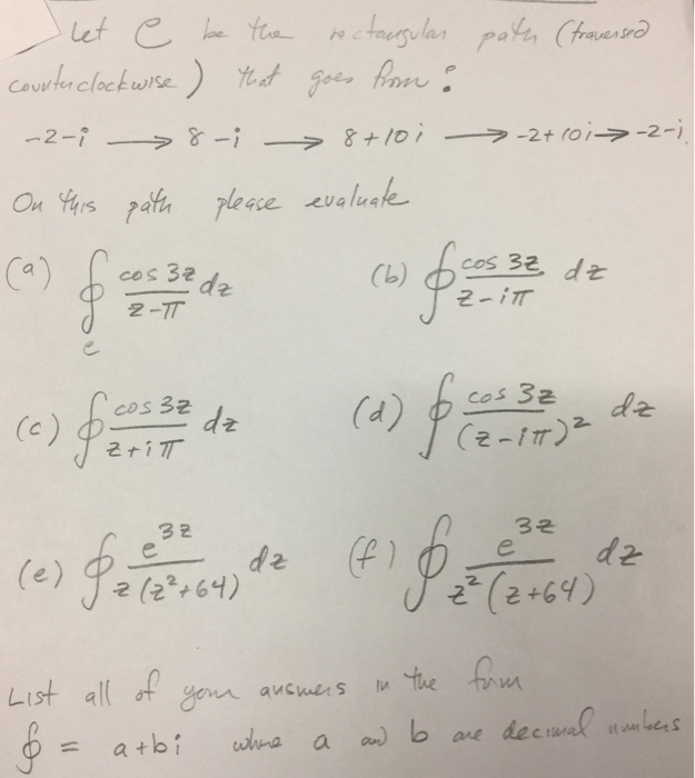 Solved Let C be the rectangular path (traversed counter | Chegg.com