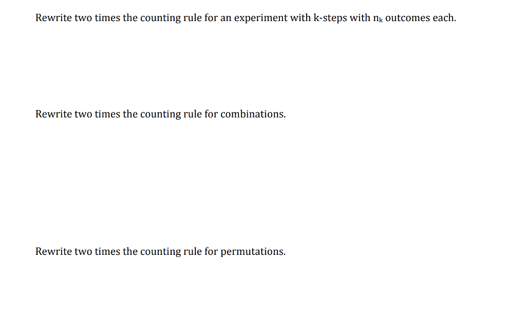Solved Outcomes for multiple-step experiments Multiple | Chegg.com