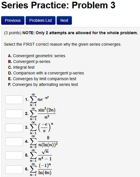 Solved Series Practice: Problem 3 Prev ious Problem List | Chegg.com