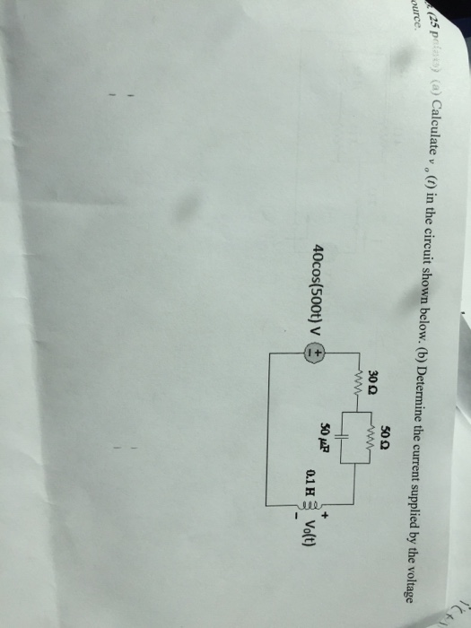 Solved Calculate v0(t) in .he circuit shown Determine the | Chegg.com