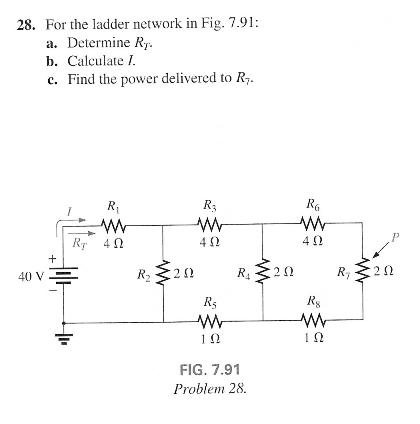 Solved For the ladder network in Fig. 7.91 Determine R_T. | Chegg.com