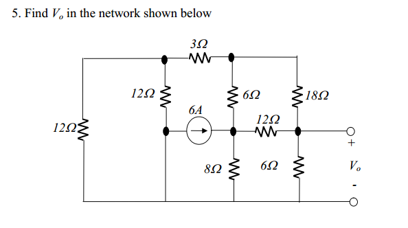 Solved Find V0 in the network shown below | Chegg.com