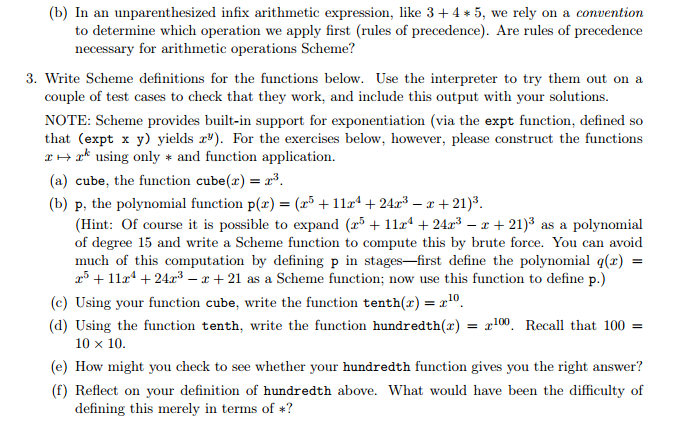 Solved (b) In an unparenthesized infix arithmetic | Chegg.com