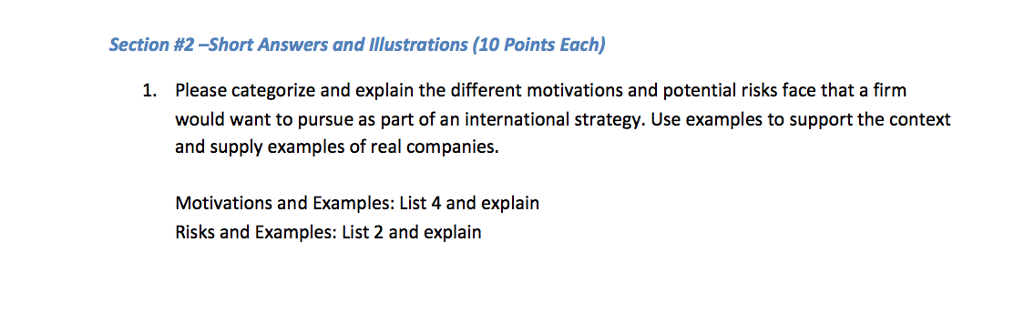 Solved Section #2-Short Answers and Illustrations (10 Points | Chegg.com