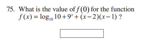 Solved What is the value of f(0) for the function f(x) = | Chegg.com