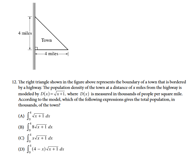 Solved 4 miles Town 4 miles 12. The right triangle shown in | Chegg.com