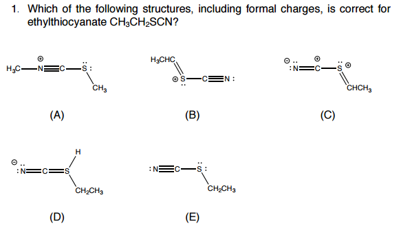 Solved Which of the following structures, including formal | Chegg.com
