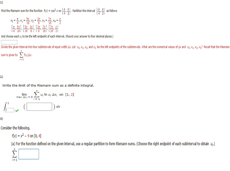 Solved Find the Riemann sum for the function f(x) = cos^2 x | Chegg.com