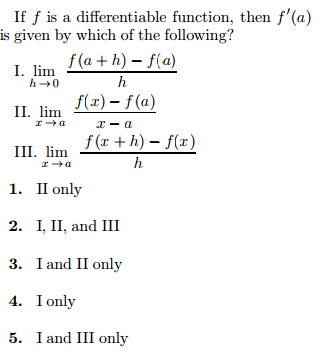 Solved If f is a differentiable function, then f (a) is | Chegg.com
